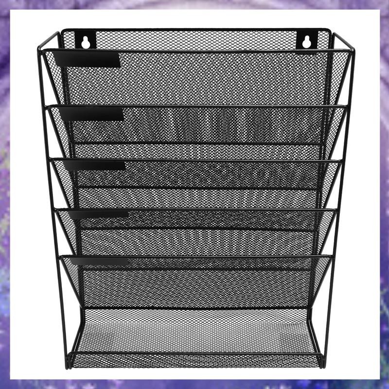 [P K A M] Metal Mesh Wall-Mounted Magazine File Rack Office Desk 5 ...