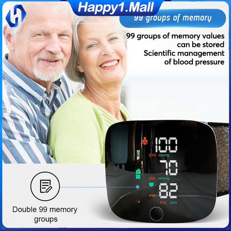 Portable Monitor BP Digital Blood Pressure Rechargeable Wrist High ...