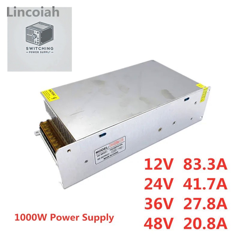 AC 110V 220V 230V 240V to DC 12V 80A 24V 40A 36V 27A 48V 20A 1000W Switch Power Supply Driver ...