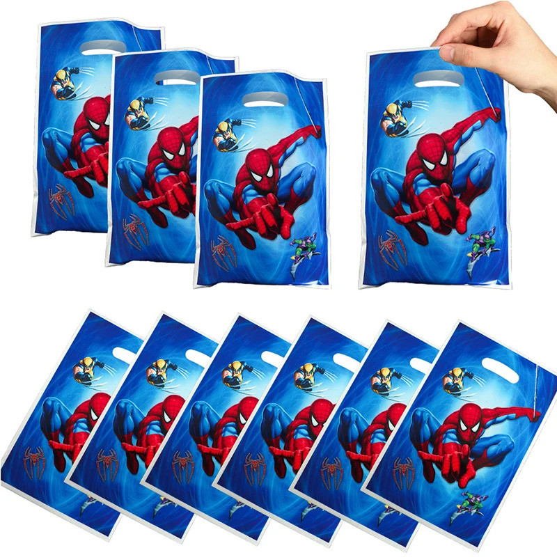 30pcs Spiderman Gift Bags with Handles Spider Printed Baby Shower Kids ...