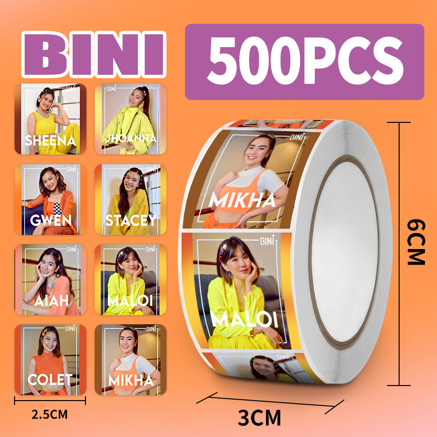 500pcs/roll Bini Sticker Waterproof Stickers for Tumbler Phone Case ...