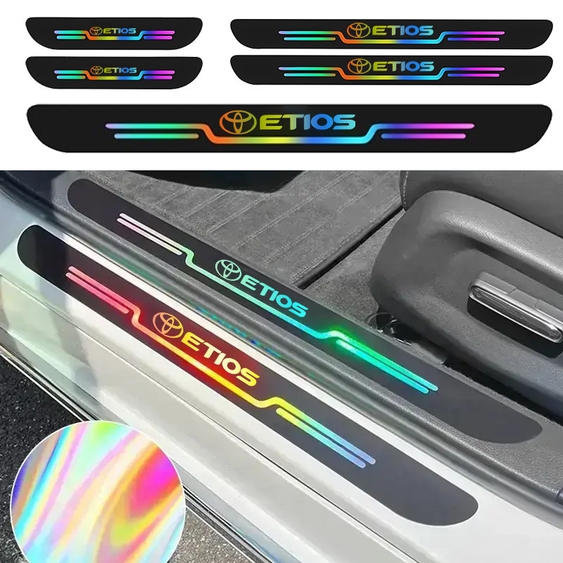 9 Pcs For Toyota Etios Laser Car Door Sill Strips Protector Rear Bumper ...