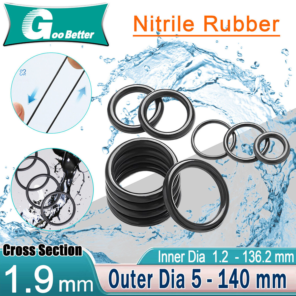 Nitrile Rubber 5mm - 50mm OD Oil Resistant Seal 1.9mm Cross Section O-Rings NBR | Shopee Philippines