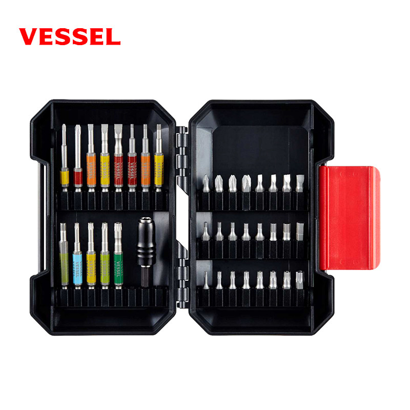 VESSEL 38 Pieces Screwdriver Bit Set with Tough Case Cordless Drill ...
