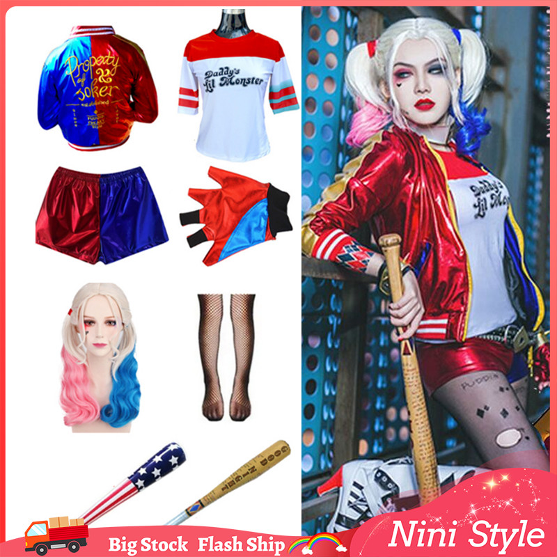 movie Anime Sets Harley Quinn For Woman Costumes Quinn Adult Cosplay ...