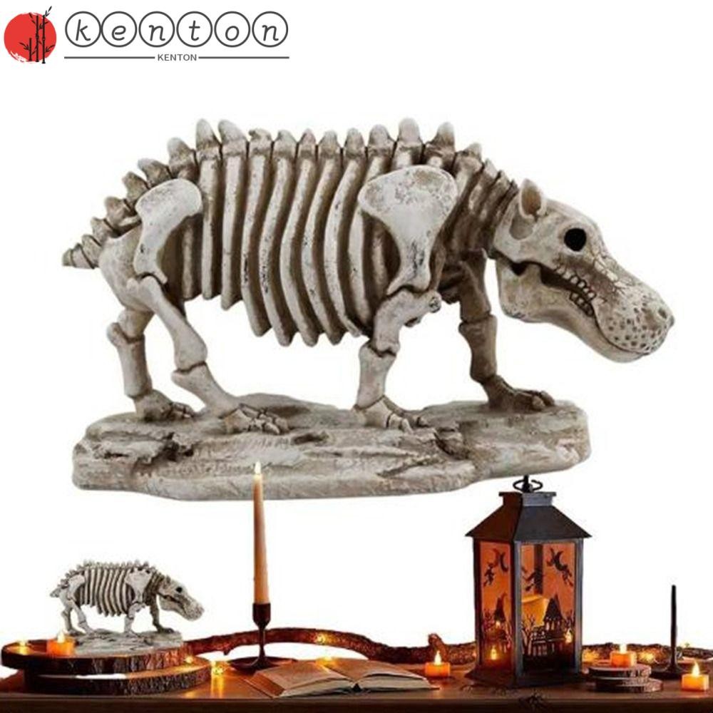 KENTON Hippo Shape Skeletons Figurines, Resin Simulation Skeleton Hippo ...