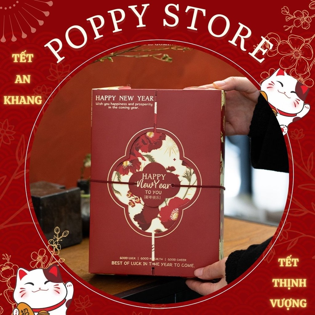 CNY Candy box, paper food box, CNY gift set, 6-compartment CNY box with ...