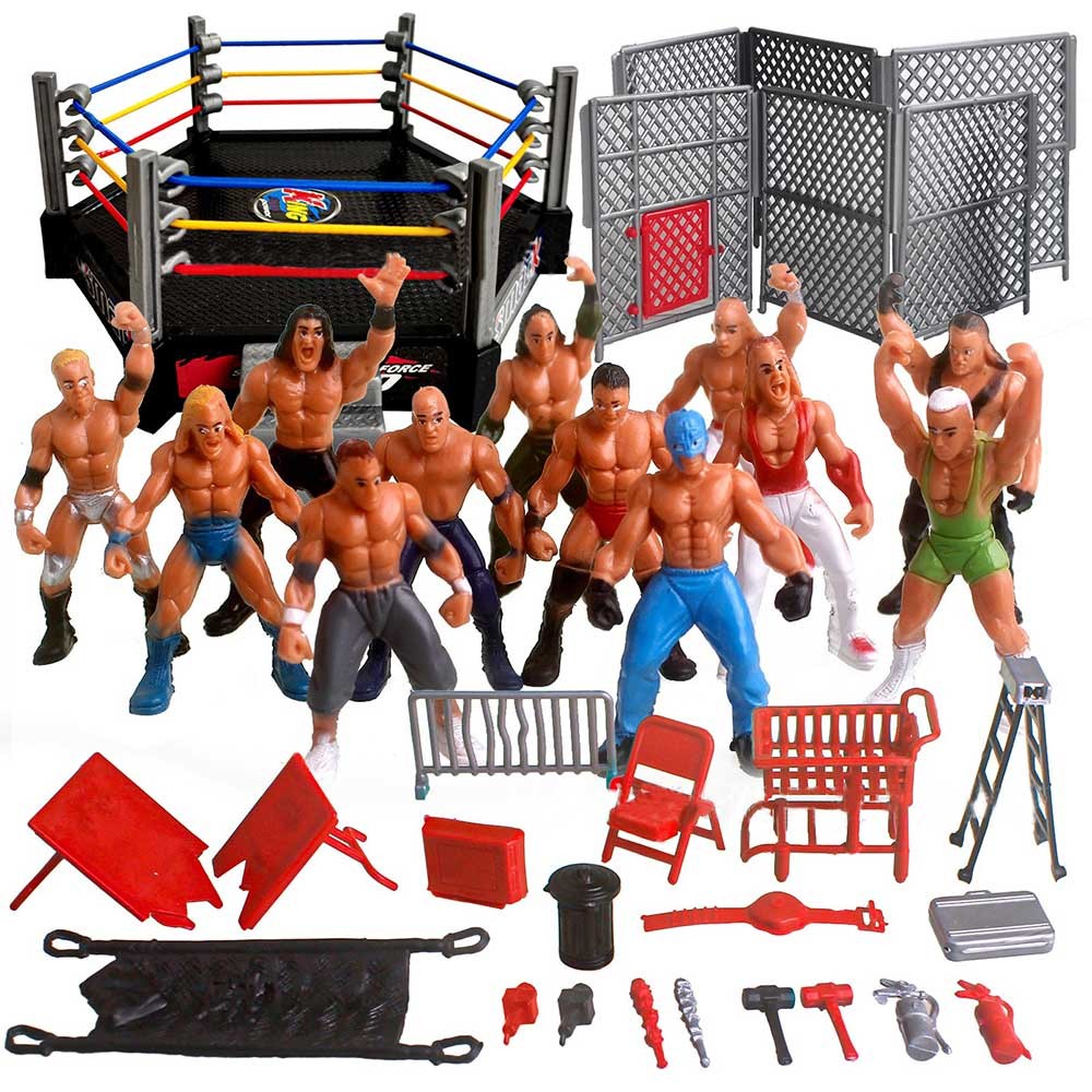 Mini WWE Wrestler Ring Character Scene Cosplay Action Figure Model Set ...