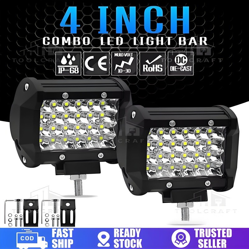72W Bar Headlight 24Led Motorcycle Headlight SQUARE DESIGN HEADLIGHT ...