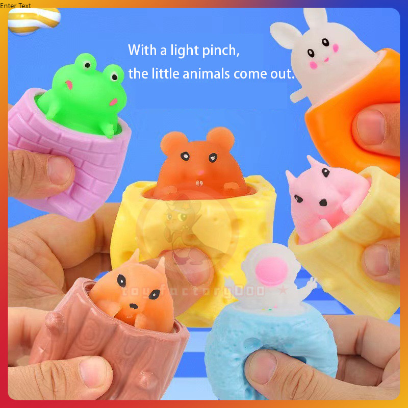 Cute Squishy Toys Cheese Mouse Toys Funny Rat Cup Squeeze Cup Toys for ...
