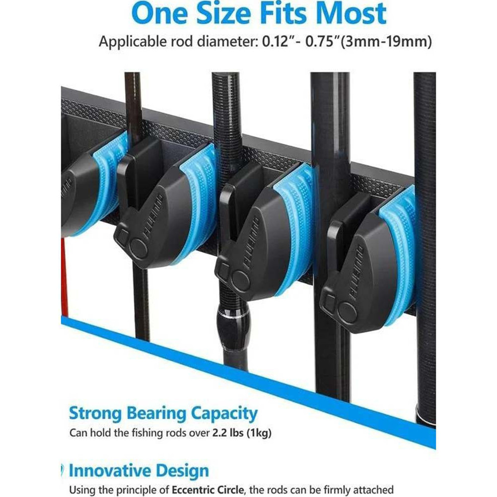 Wall Mounted Pole Rack Vertical and Horizontal Fishing Rod Rack Fishing ...