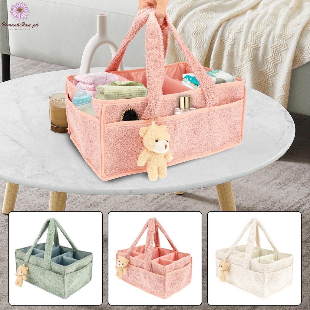 Baby Diaper Caddy Practical Diaper Organizer with Removable Dividers ...