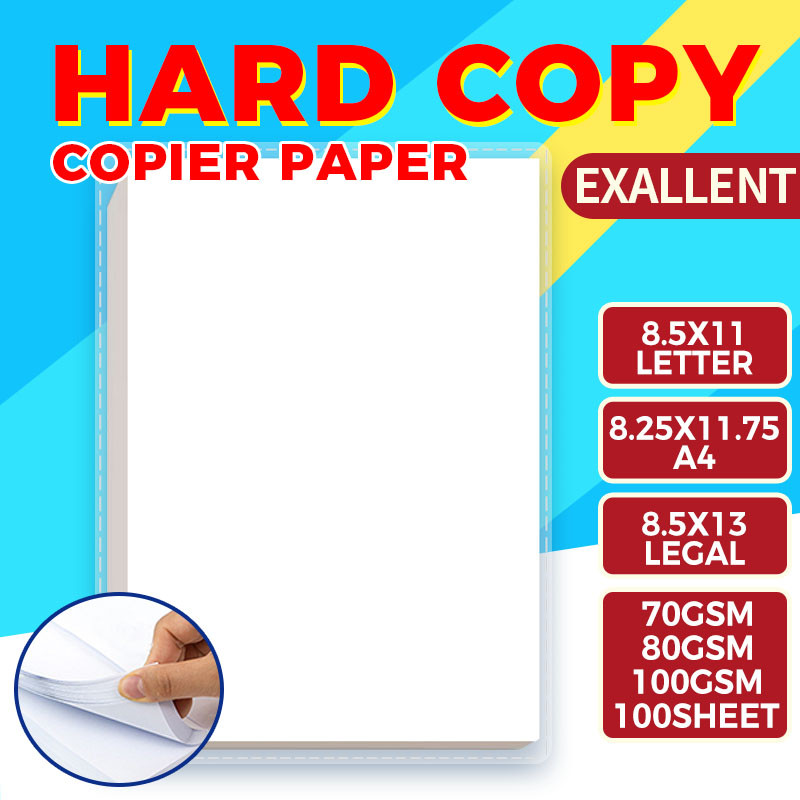 100Pcs Hard Copy Bond Paper Short / A4 / Long High Quality 70gsm ...
