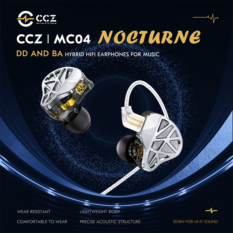 CCZ MC04 In-Ear HiFi Earphones DD&BA Hybrid Wired Headphones Stereo ...