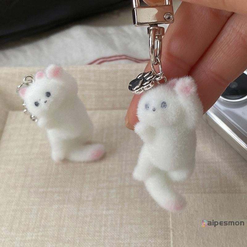 [BaiPesmon] Cartoon Cat Catching Butterfly Chain Keychain Student Cute ...