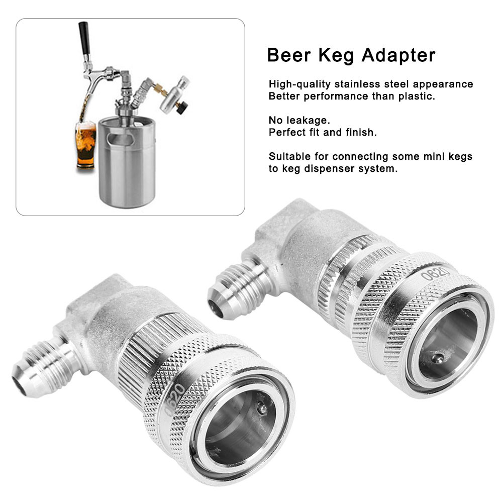 Maib 2 Pcs Keg Coupler Adapter Beer Quick Connector Dispenser Stainless ...