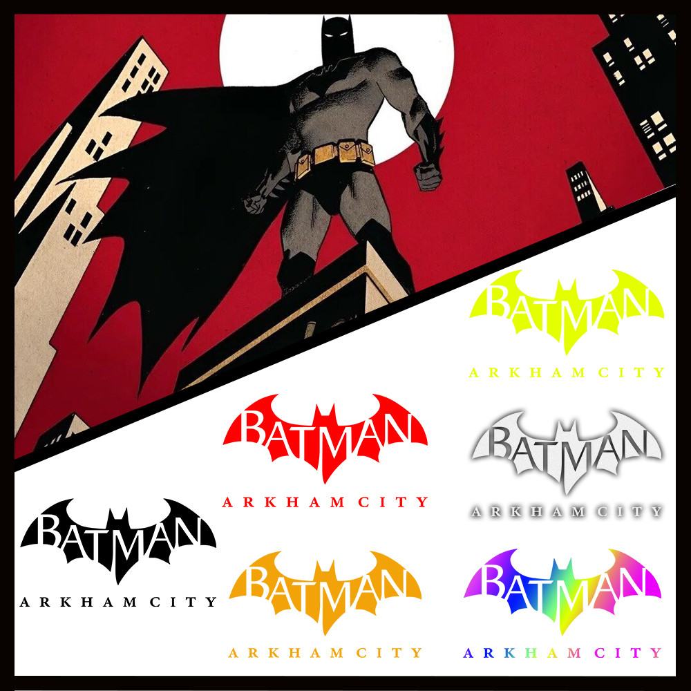 For DC Batman Reflective Vinyl Motorcycle Auto Cartoon Badge Window ...
