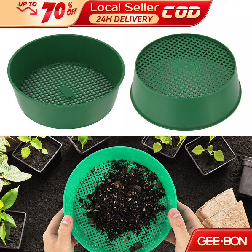 GEEBON Plastic Garden Sieve Riddle Green For Composy Soil Stone Mesh ...