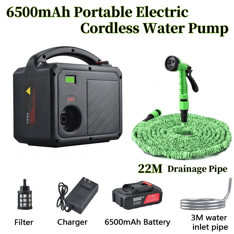 6500mAh Portable Electric Sprayer Rechargeable Wireless Water Pump ...
