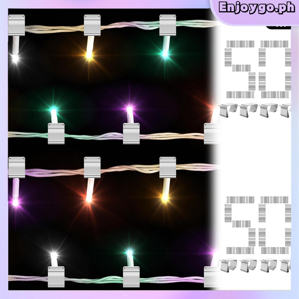 50 Pcs Gutter Hooks for Outdoor Lights Manganese Steel Gutter Light ...