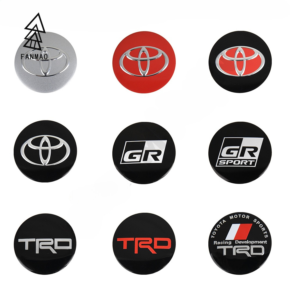 FANMAODZ 4PCS 56MM Stickers TOYOTA GR TRD Logo Center Rim Cap Sticker ...