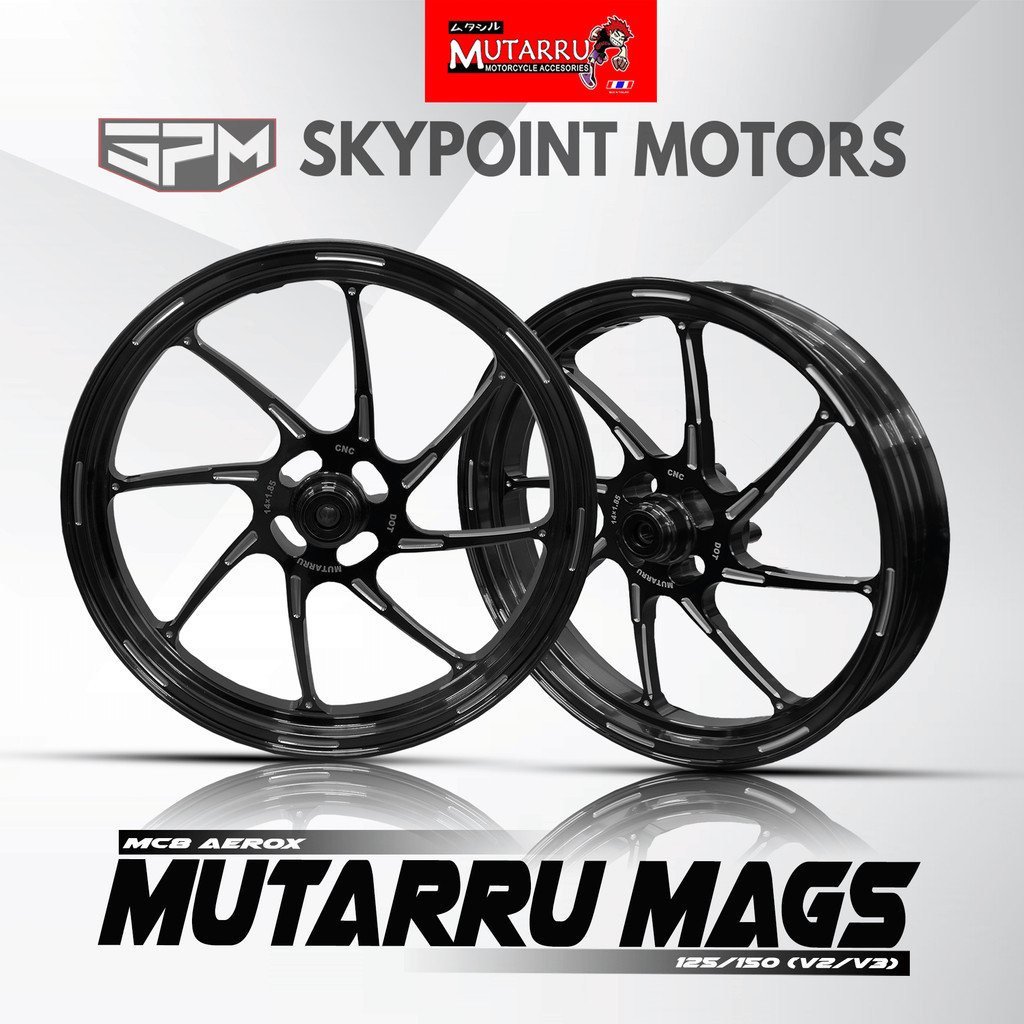 MUTARRU BLACK MAGS FOR MC8 AEROX V1/V2 (9713-053) | Shopee Philippines