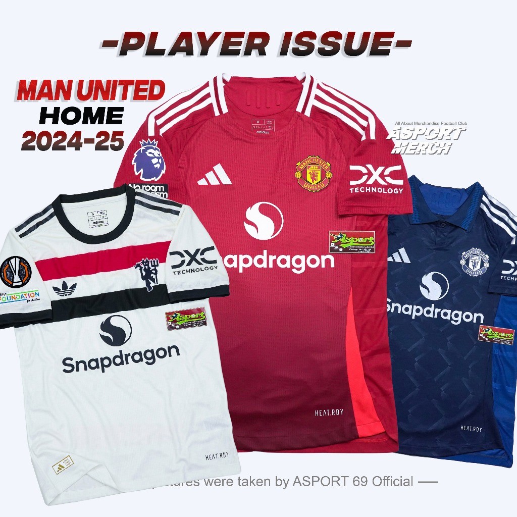 Mu HOME AWAY THIRD PI JERSEY MU MAN UNITED HOME 2024 2025 PLAYER ISSUE ...