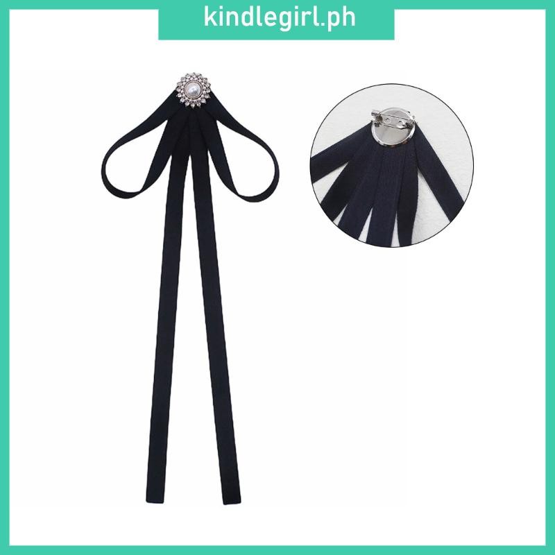 KING Women Ribbon Bowtie Corsage with Brooch Pin Preppy Style JK ...
