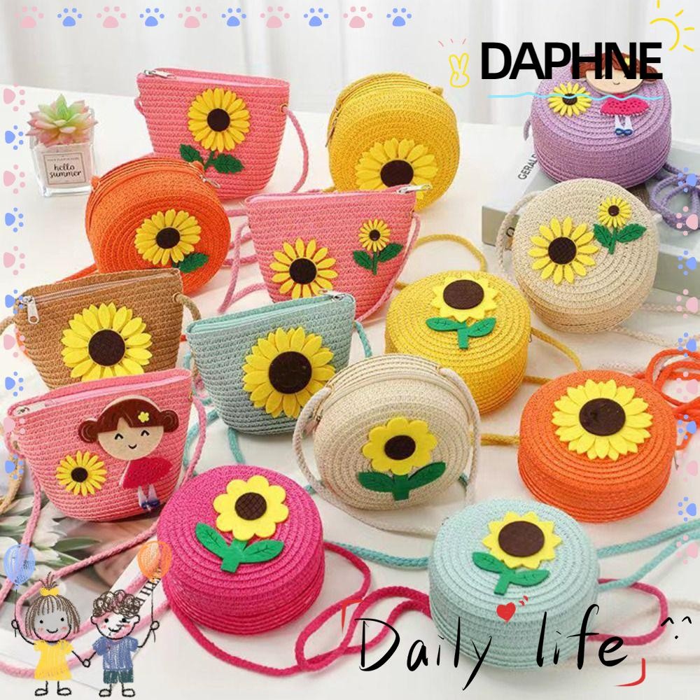 DAPHNE Shoulder Bag, Small Straw Crossbody Bag, Durable Flower Coin ...