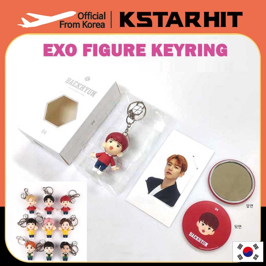 EXO Figure Keyring (KeyChain) + Photocard + Hand mirror | Shopee ...