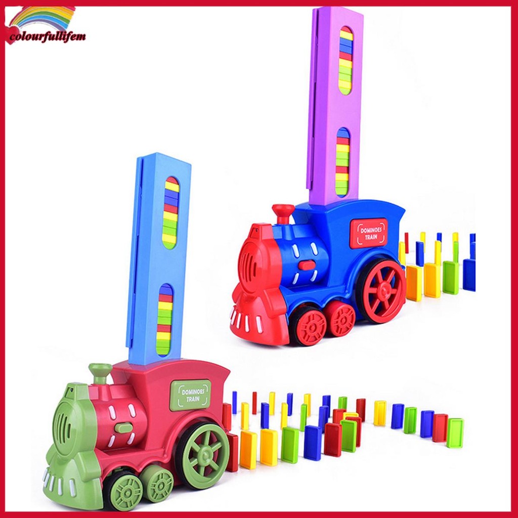 Domino Train Set w/60pcs Domino Pieces Automatic Domino Brick Laying ...