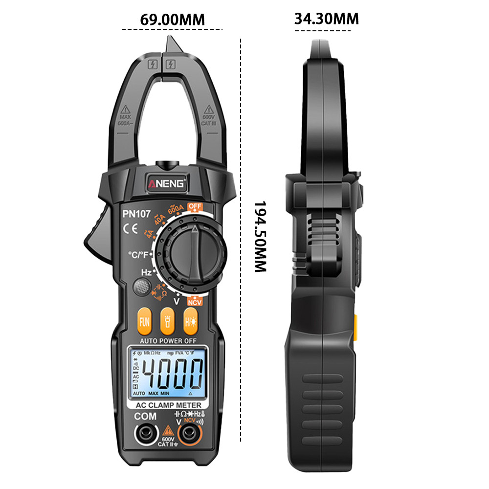 Digital Clamp Meter Multimeter 4000 Counts Voltmeter Ammeter LCD ...