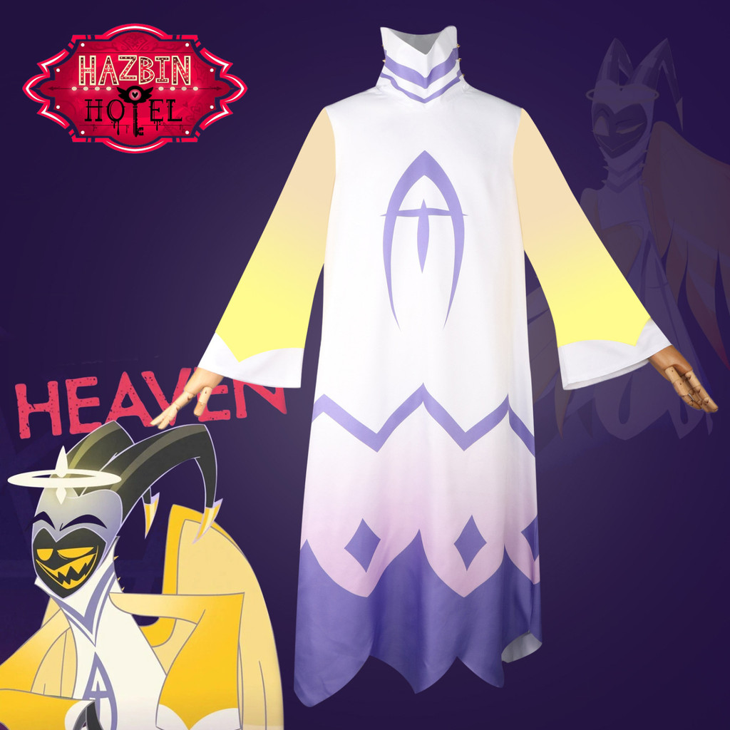 Hell Inn Angel Adam cos Costume Pullover Long Sleeve Robe Yellow Purple ...