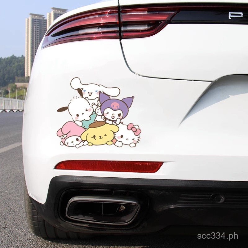 Popular Sanrio Cinnamoroll Kuromi Cartoon Car Stickers Body Scratch ...