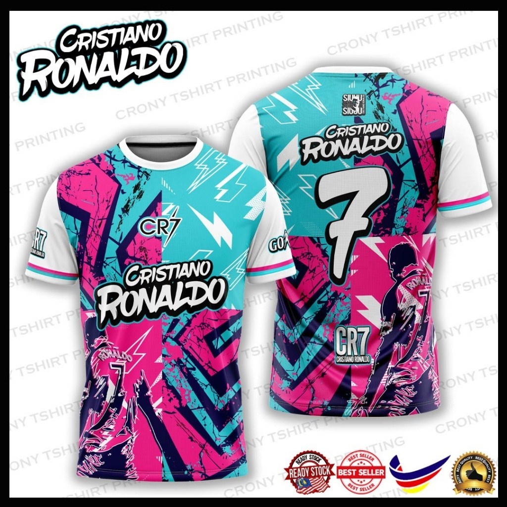 (Customizable) EvoNova CR7 Cristiano Ronaldo G.O.A.T Sublimation Tshirt Custom Name and Number ...