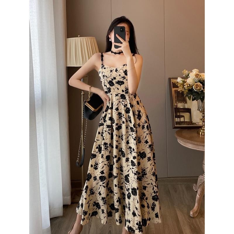 Emita bloom 1331 summer french vintage floral beach midi dress for ...