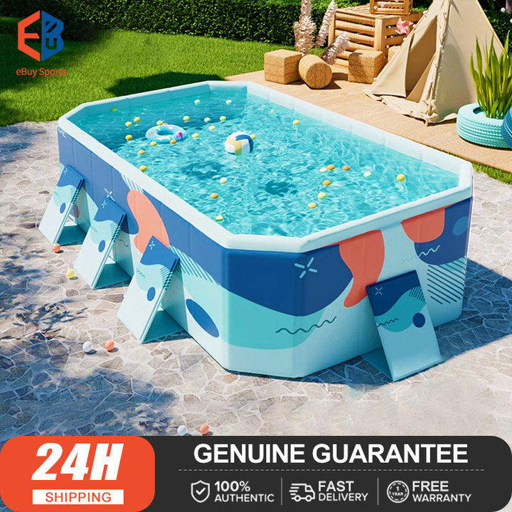Foldable Swimming Pool For Kids Big Size Swimming Pool Air Pump 10FT ...
