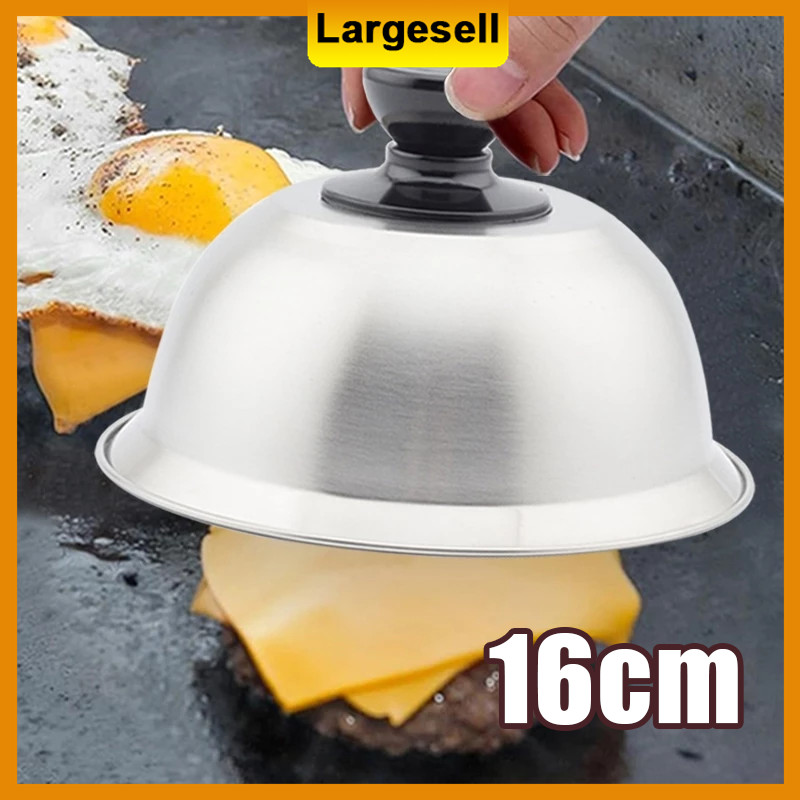 16CM Stainless Steel Burger Lids Dome Hamburger Patty Cover Barbecue ...