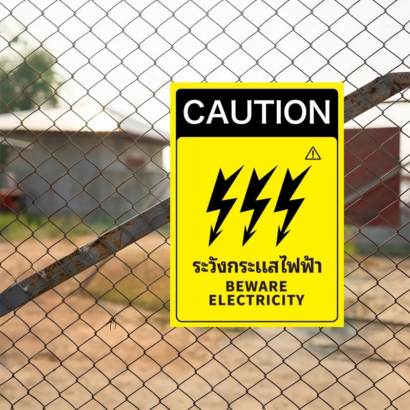 Beware Of Electricity Stickers Warning Signs Safety Logos High Voltage ...