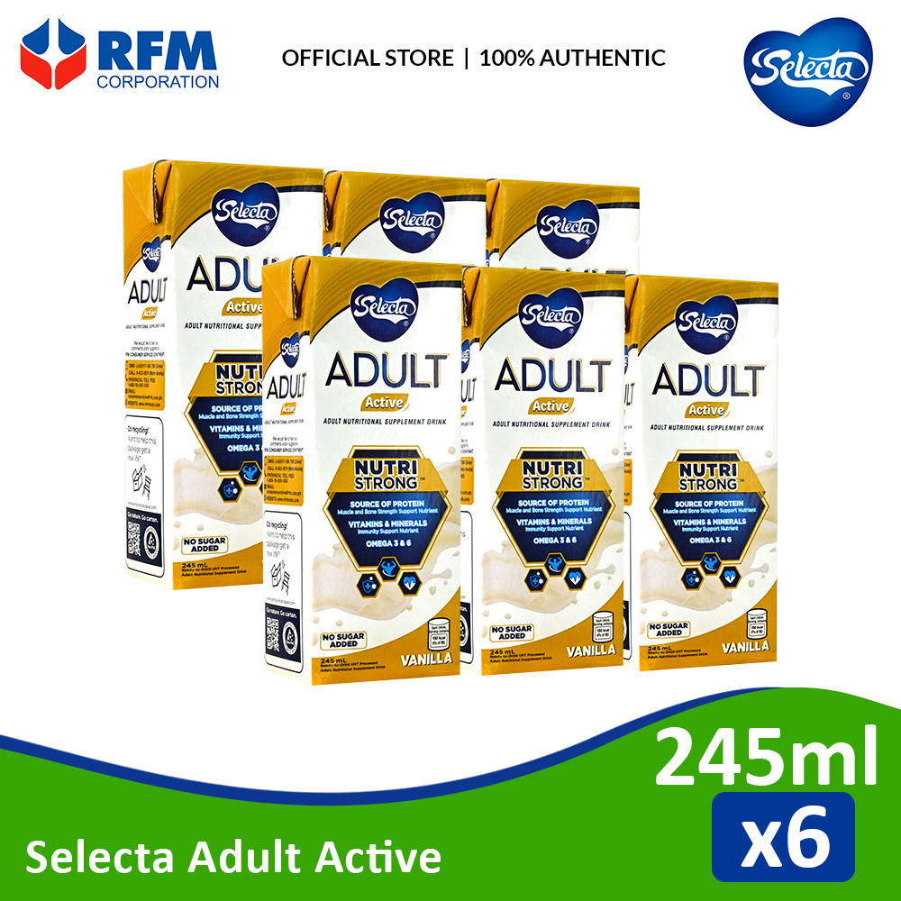 Selecta Adult Active Nutritional Supplement Milk Drink 245ml (Set of 6s ...
