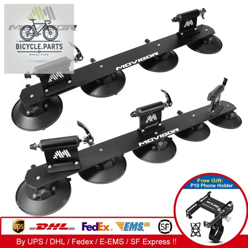 Bicycle Carrier Car Roof Suction Cups Bracket With Rear Tire Fixing MTB ...