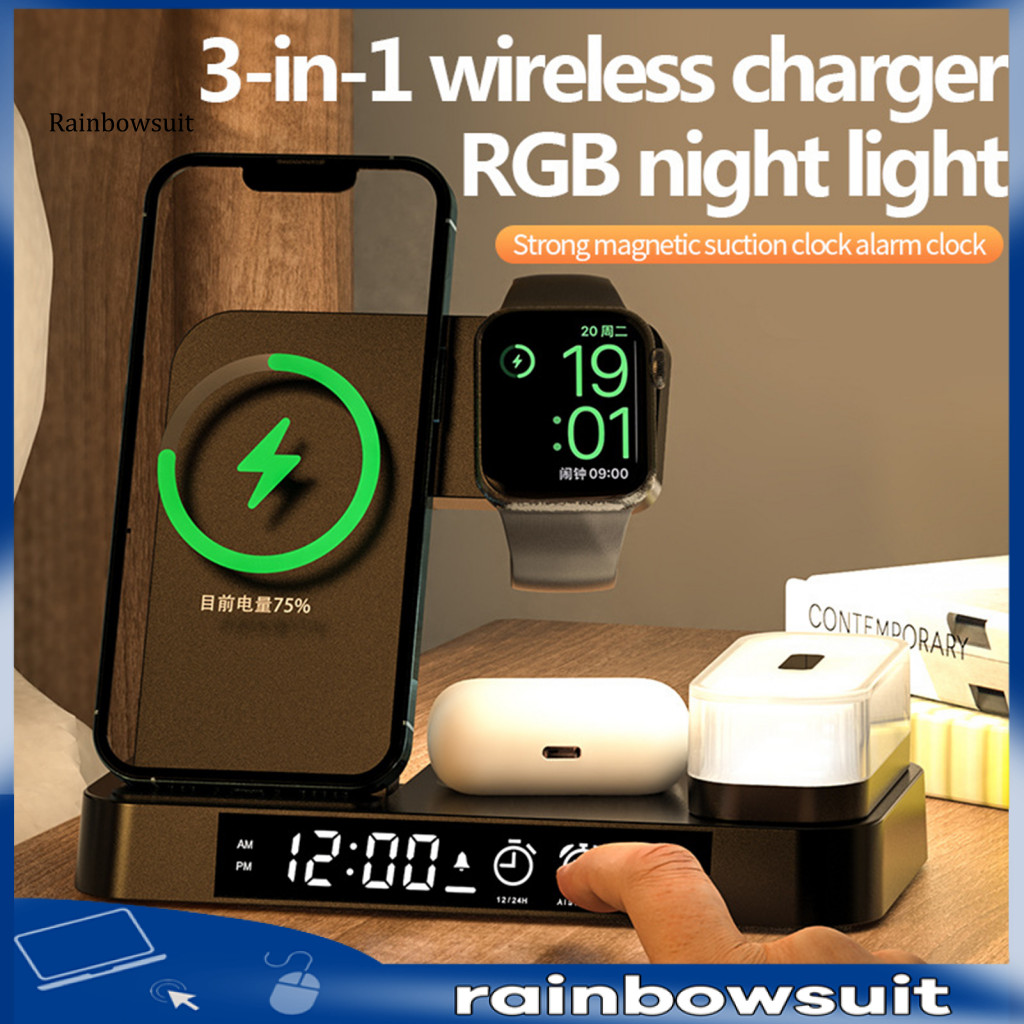 [RB] 1 Set Type-C Port Wireless Charging Station Household Supplies Multi-device Simultaneous ...