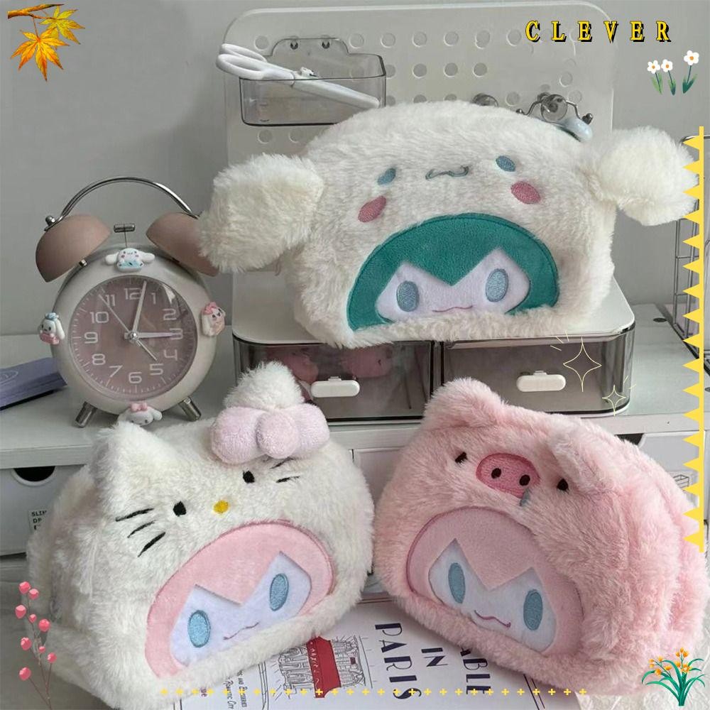 CLEVERHD Hatsune Miku Pencils Pouch, Plush Cartoon Sanrio Pen Bag, Portable Cinnamoroll Hello ...