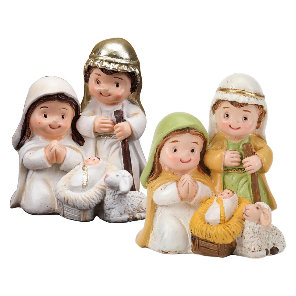 Resin Christmas Statues Nativity Scene Figurines Decorative Sculpture ...
