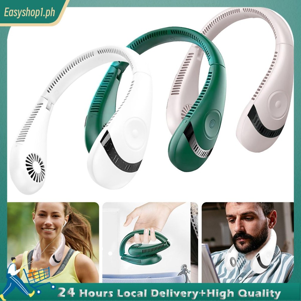 Portable Neck Fans Hands Free Bladeless Fan 5000mAh USB Rechargeable ...