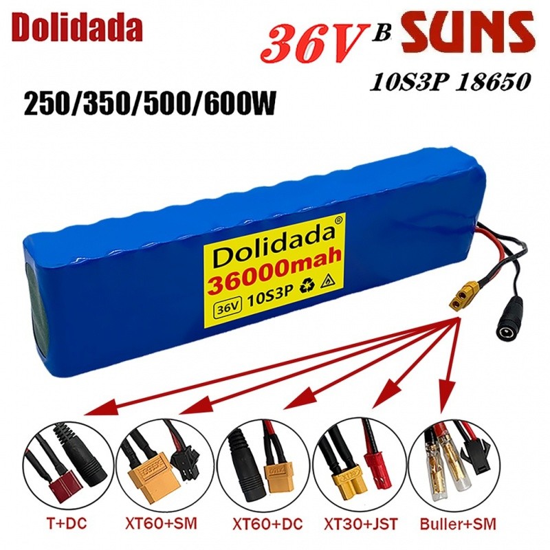 ♛36V 36Ah 18650 Rechargeable Lithium Battery Pack 10S3P 600W Power ...