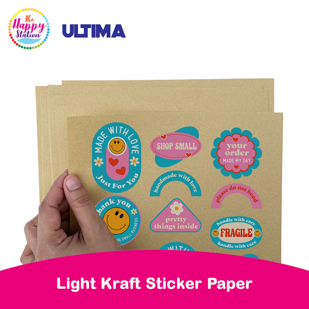 ULTIMA | Inkjet Light Kraft Sticker Paper, A4 - 10 sheets | Shopee ...