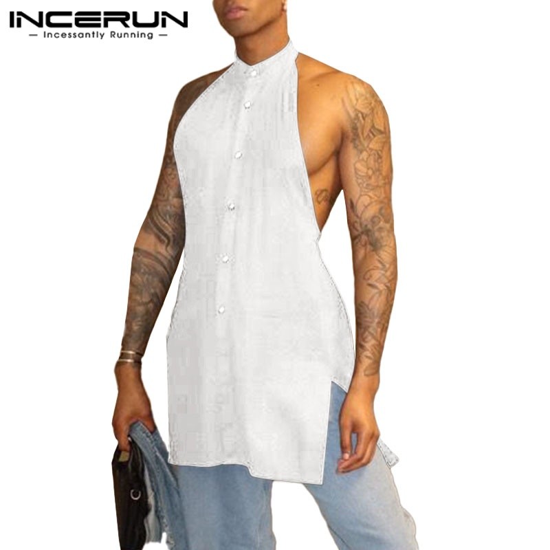 INCERUN men's deconstruction backless shirt vest | Shopee Philippines