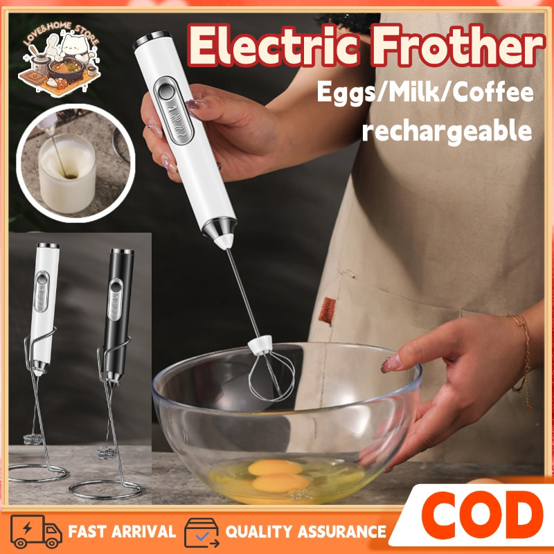 Electric Milk Frother Handheld Coffee Milk Mixer Egg Beater Mini Whisk ...