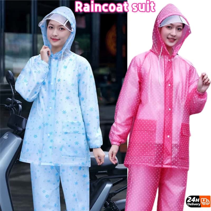 Raincoat suit female thickened adult long body rainstorm waterproof ...